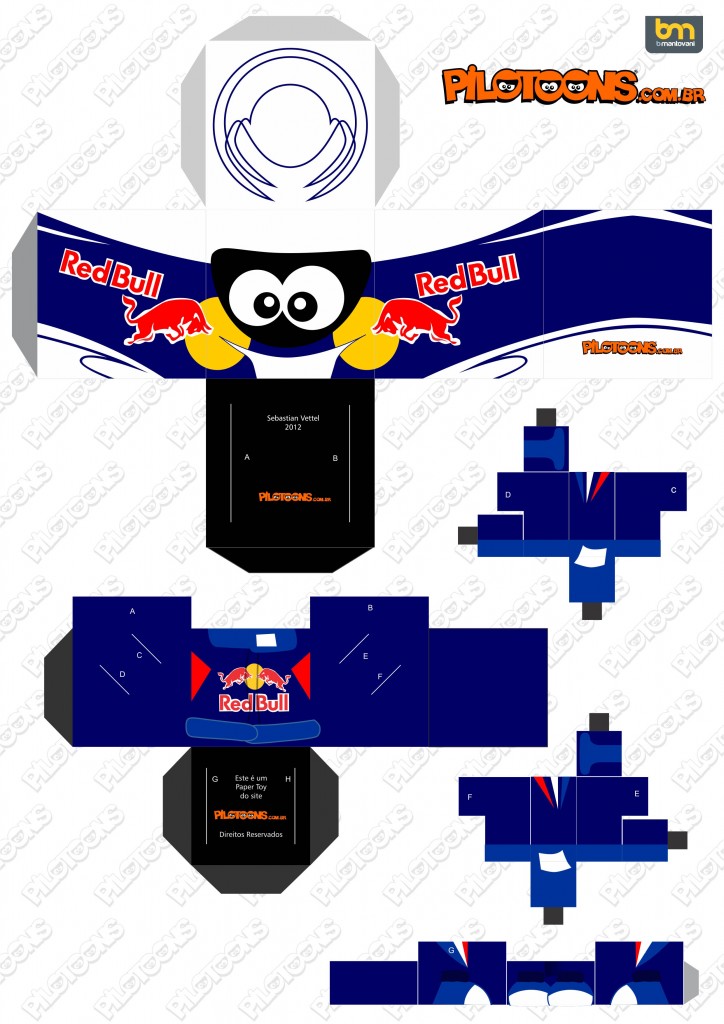Paper Toy – Sebastian Vettel - Pilotoons